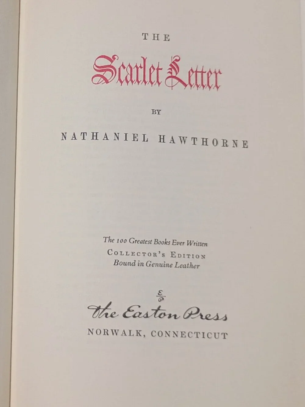 The Easton Press | Accents | Vintage The Scarlet Letter By Nathaniel ...